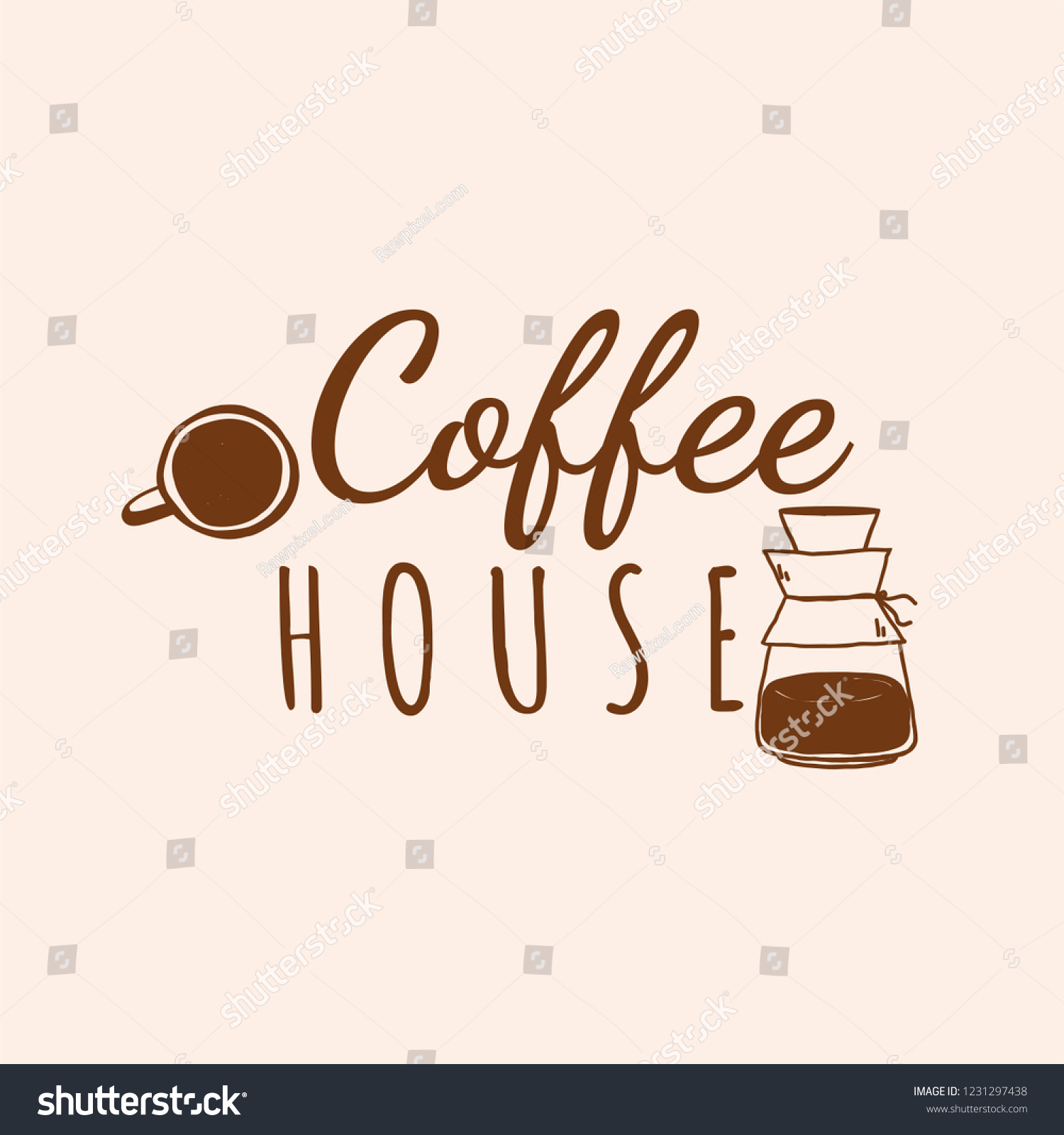Coffee House Cafe Logo Vector Stock Vector (Royalty Free) 1231297438 ...