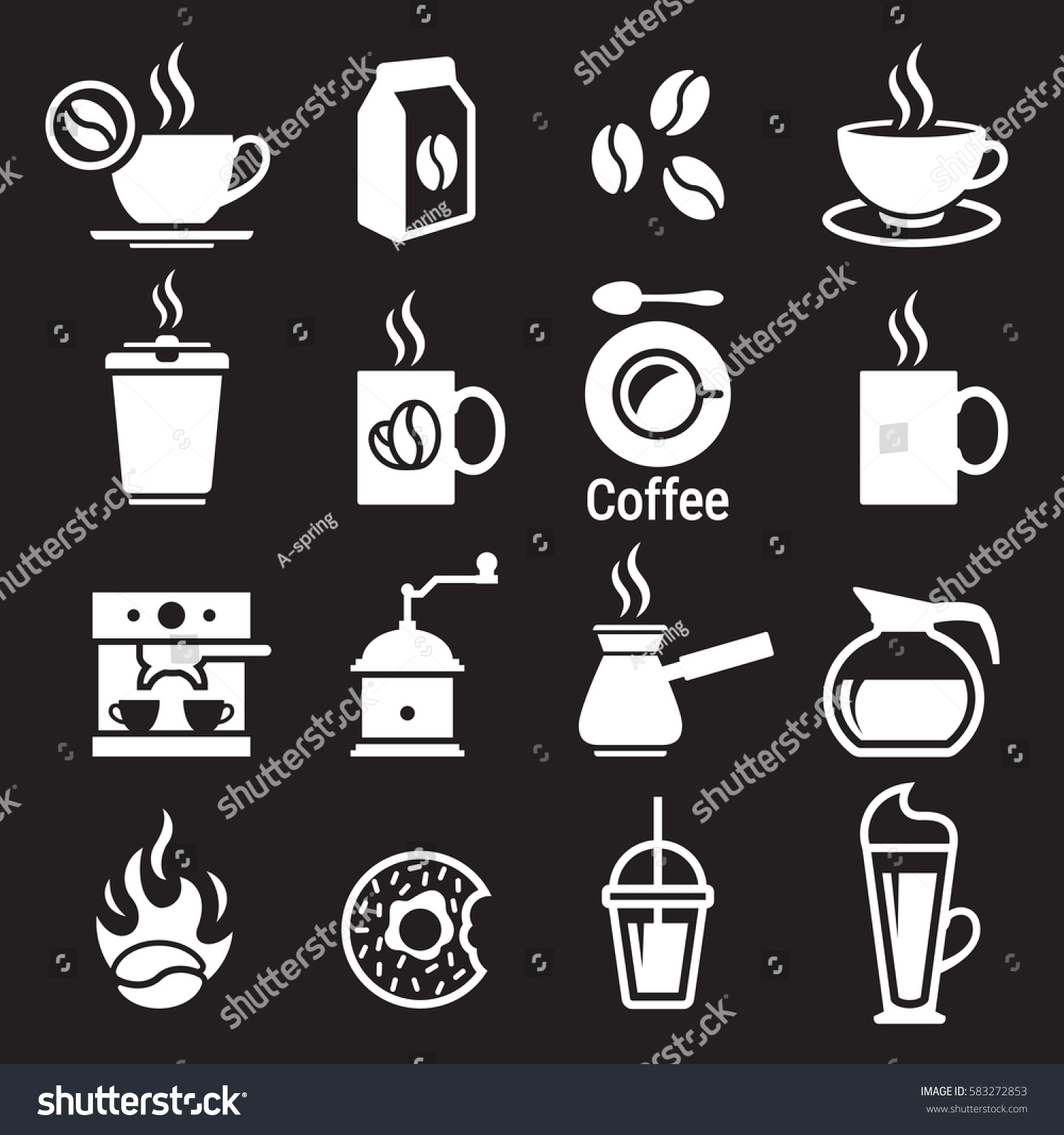 Coffee Icons Set Stock Vector 583272853 - Shutterstock