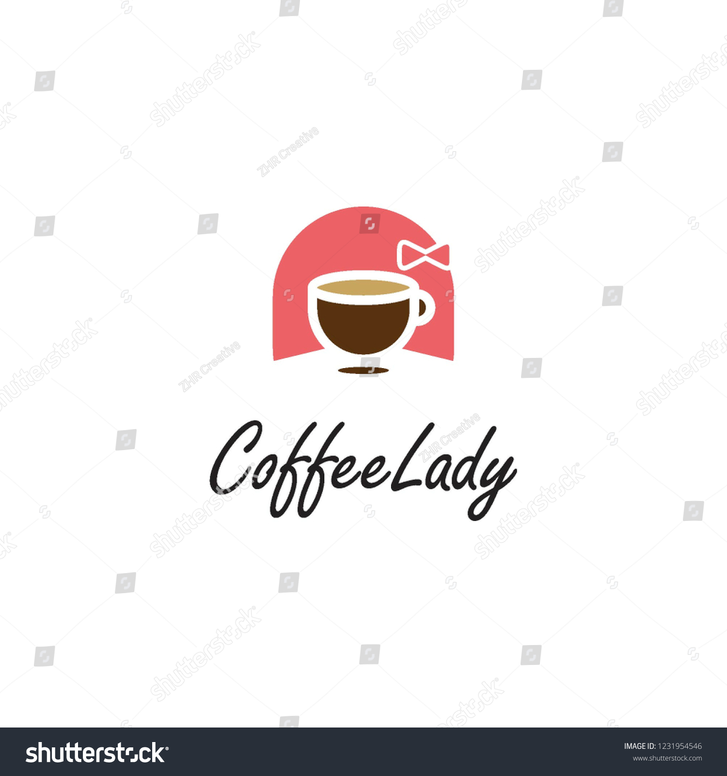 Coffee Lady Logo Icon Vector Stock Vector (Royalty Free) 1231954546 ...