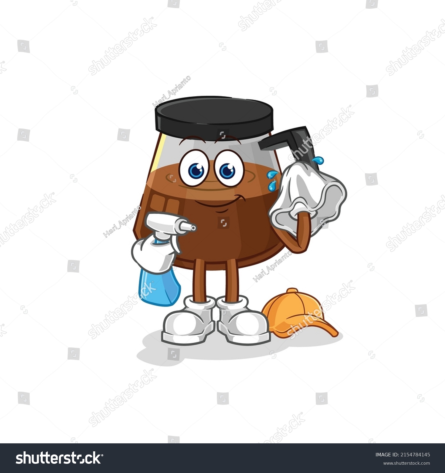 Coffee Machine Cleaner Vector Cartoon Character Stock Vector (Royalty ...