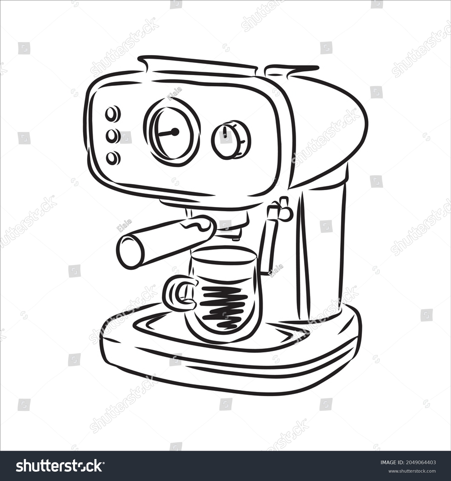 Coffee Machine Doodle Coffee Machine Vector Stock Vector (Royalty Free ...