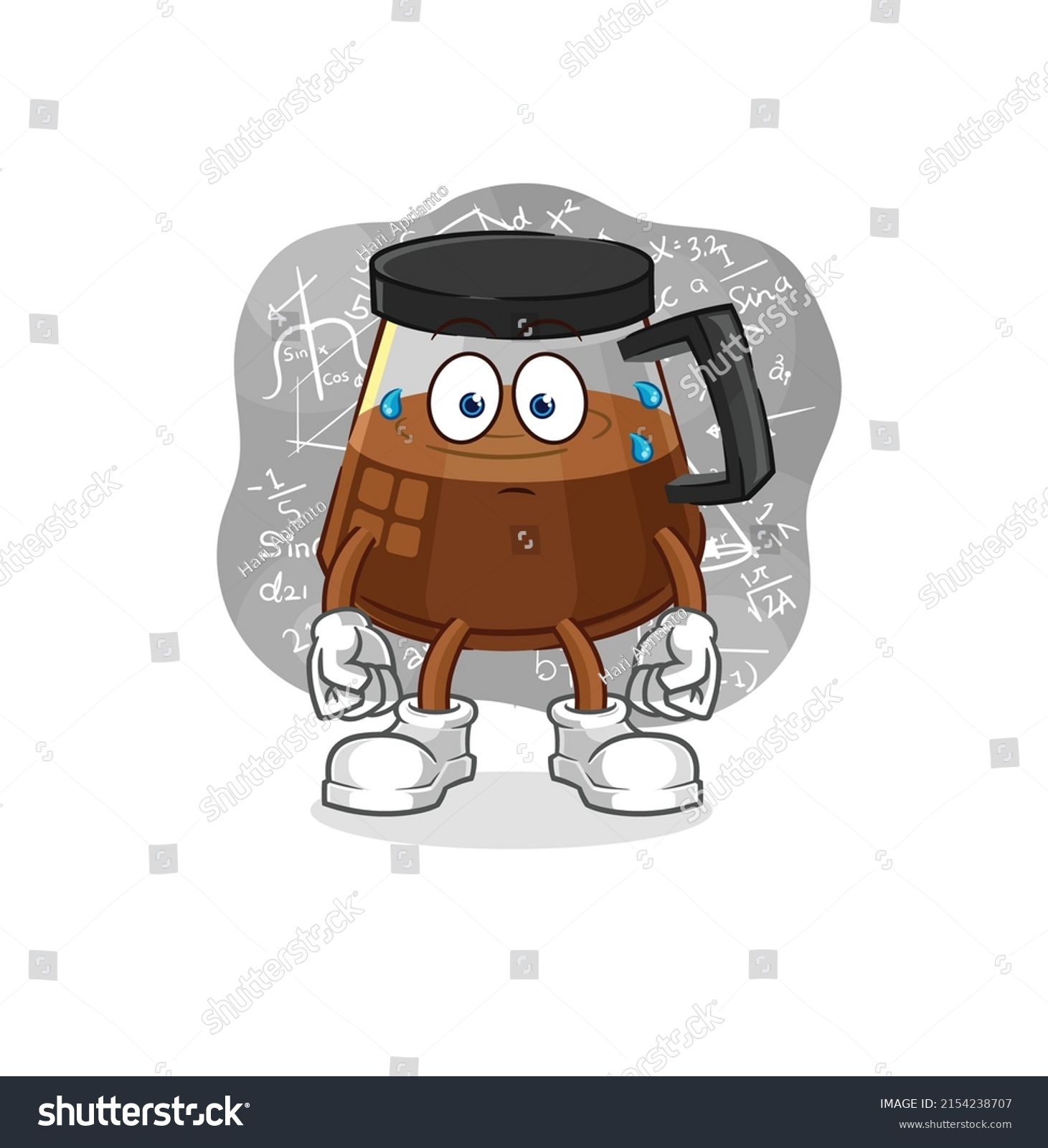 Coffee Machine Thinking Hard Vector Cartoon Stock Vector (Royalty Free ...