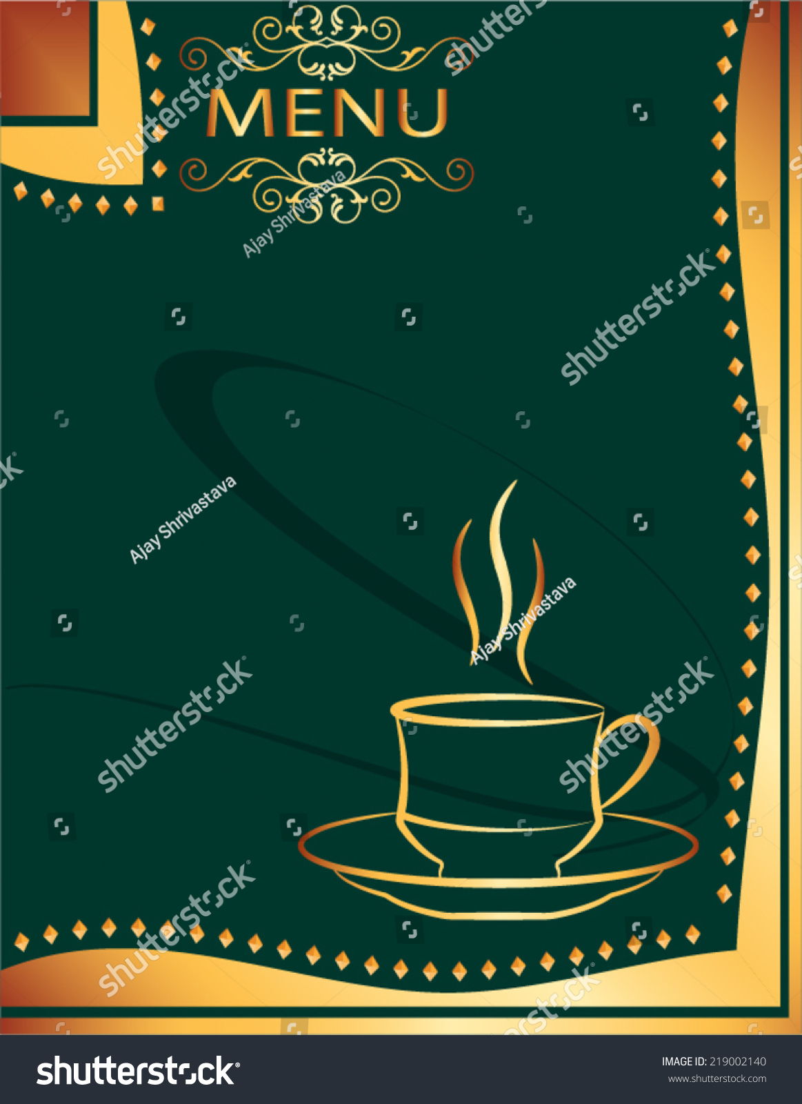 Coffee Menu Card Design Template Stock Vector (Royalty Free) 219002140 ...