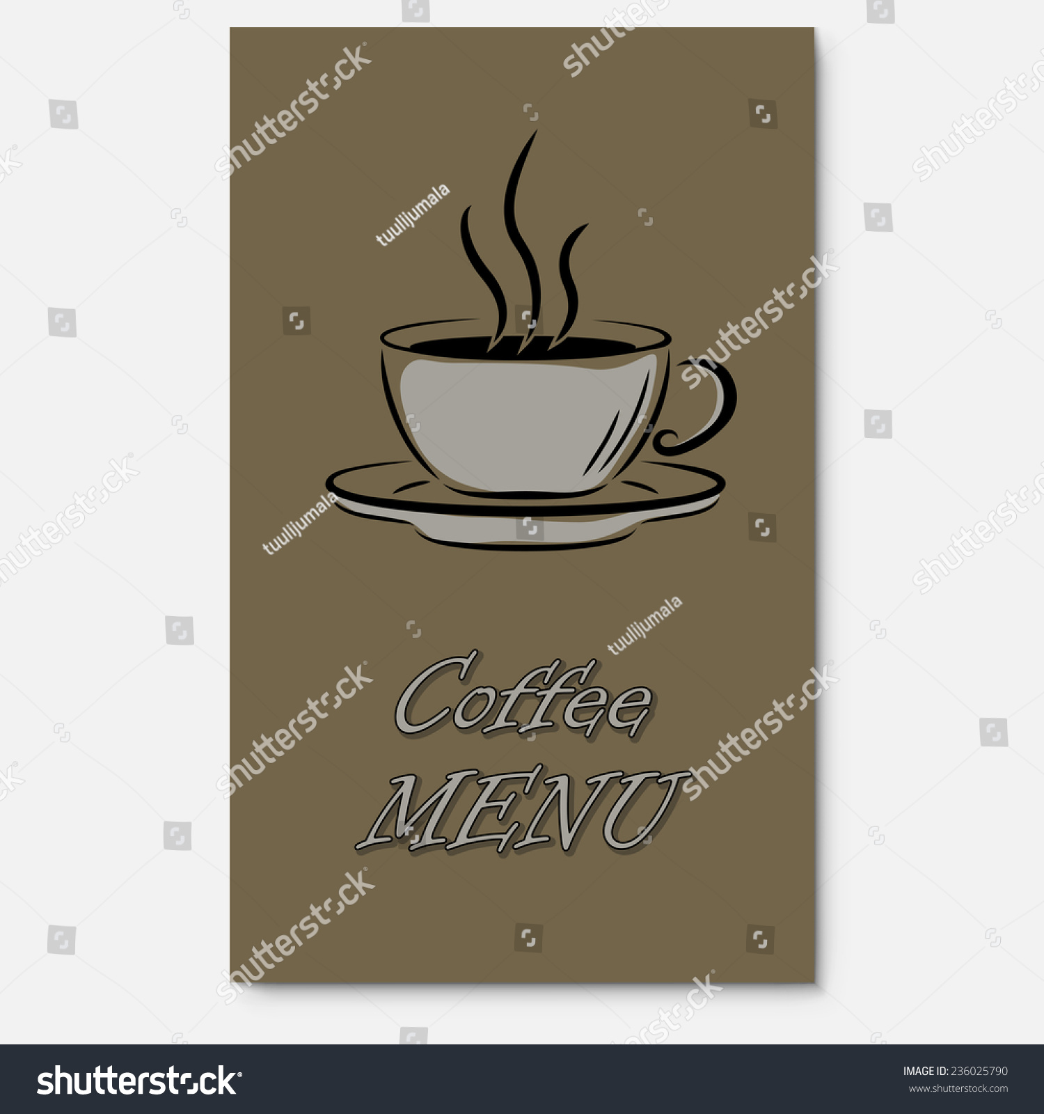 Coffee Menu Cover Page Vector Template Stock Vector (Royalty Free ...
