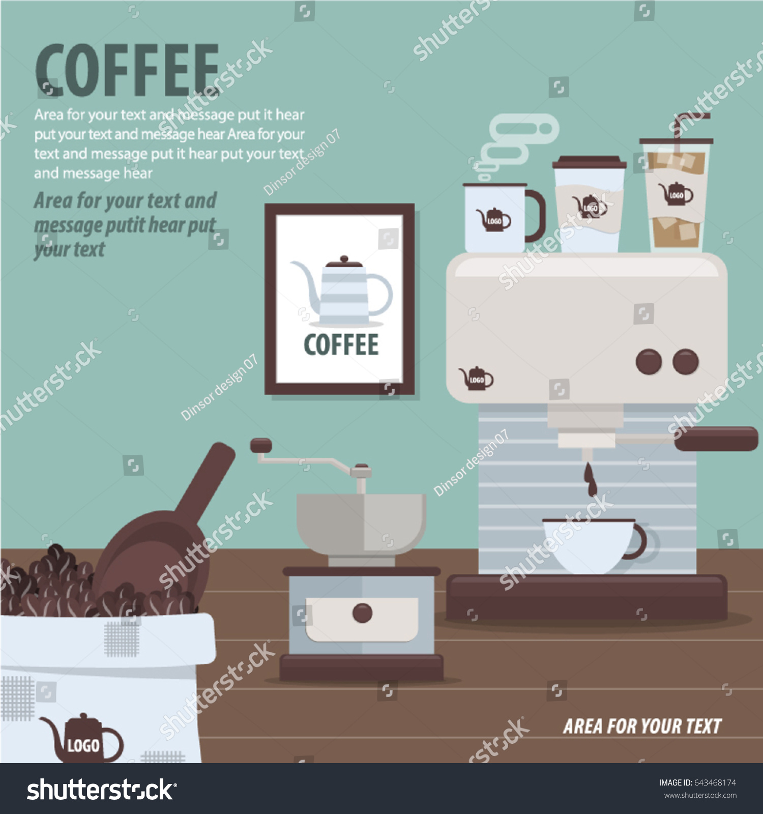 Coffee Poster Vector Illustration Stock Vector (Royalty Free) 643468174 ...