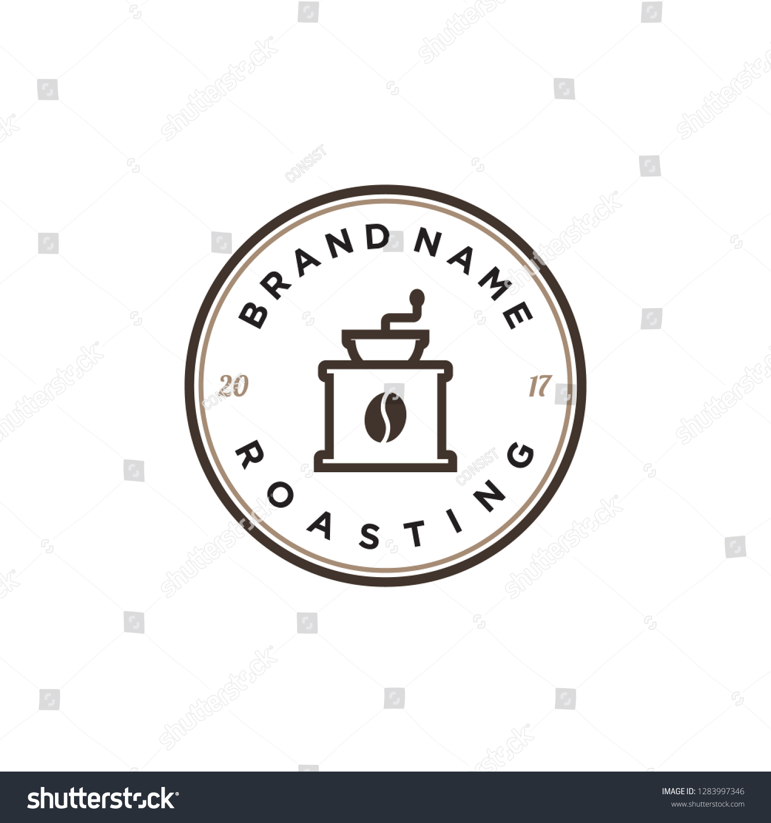 Coffee Roaster Logo Design Stock Vector (Royalty Free) 1283997346