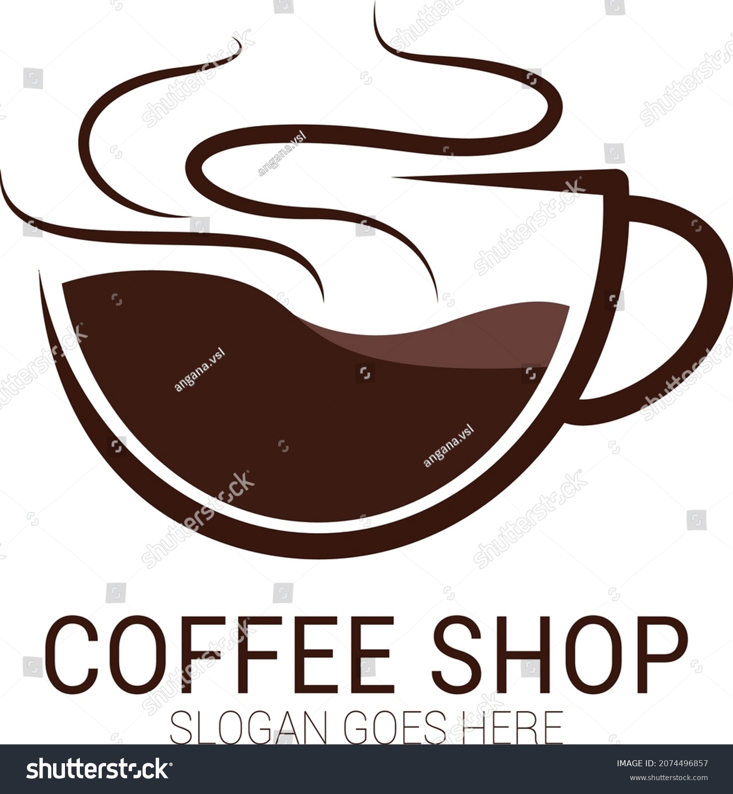 Coffee Shop Cafe Vector Logo Template Stock Vector (Royalty Free ...