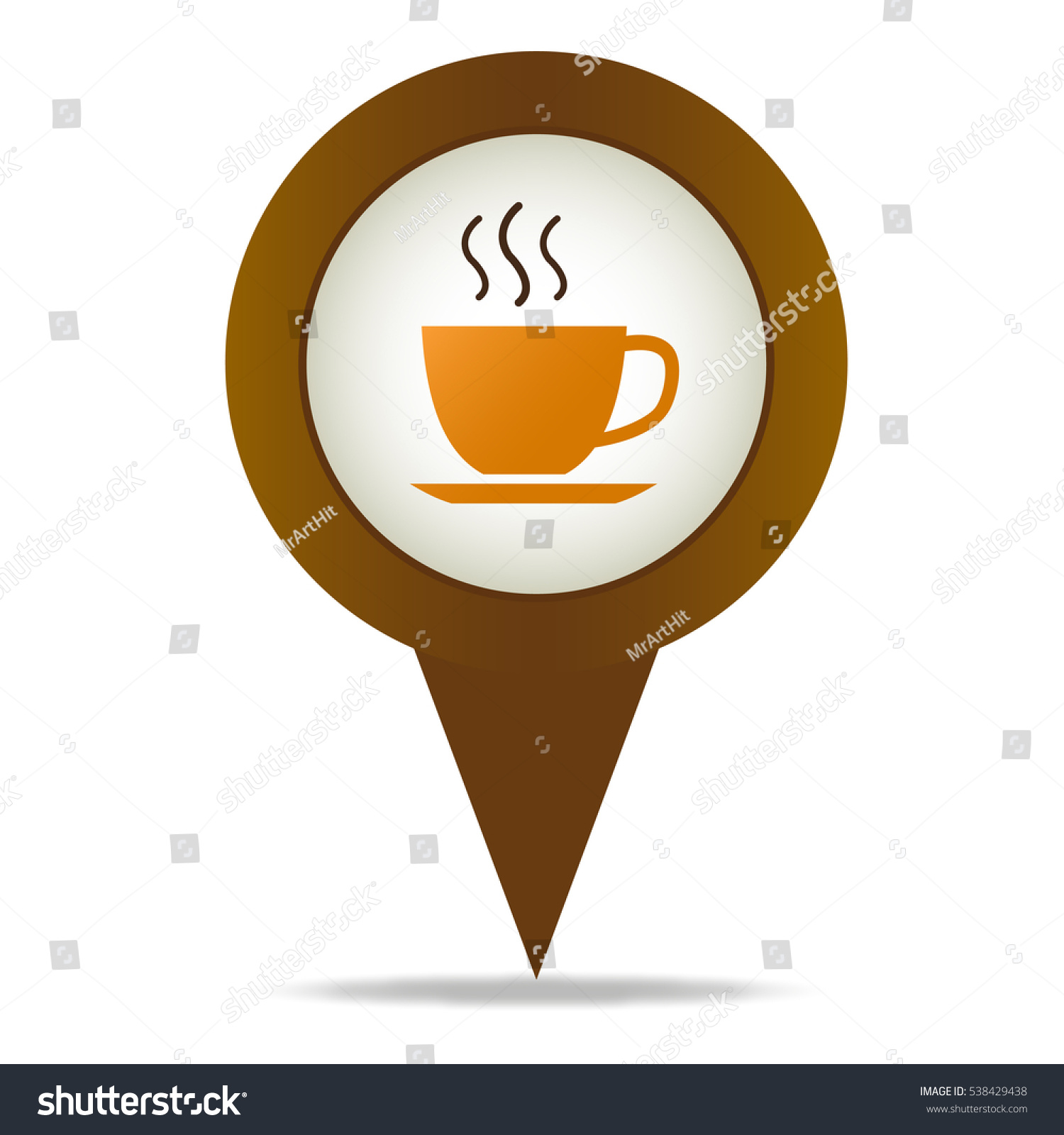 Coffee Shop Map Pin Icon Stock Vector (Royalty Free) 538429438 ...