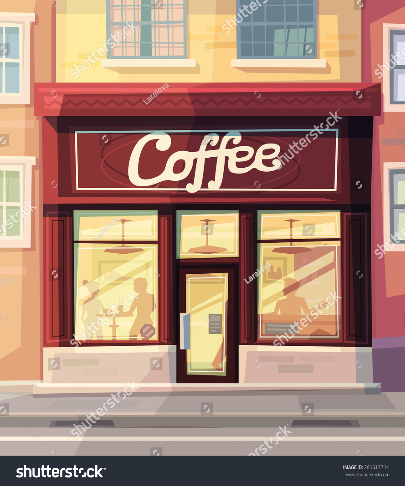Coffee Shop Vector Illustration Stock Vector (Royalty Free) 280617764