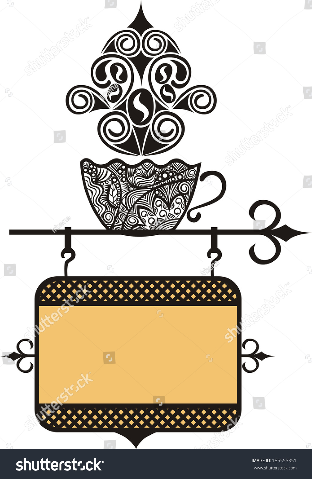 Coffee Sign Vector Illustration Stock Vector (Royalty Free) 185555351 ...