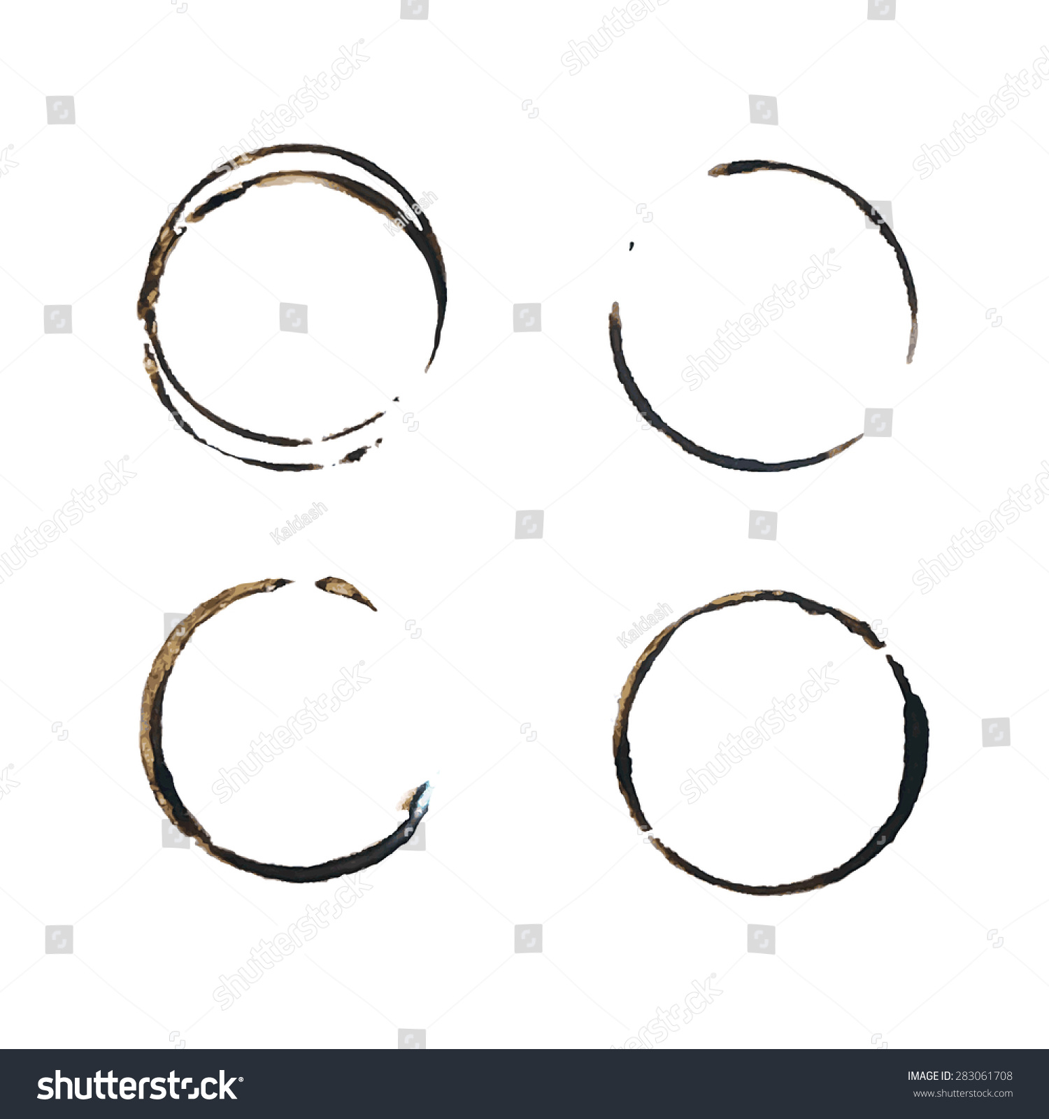 Coffee Stain Rings Vector Stock Vector (Royalty Free) 283061708 ...