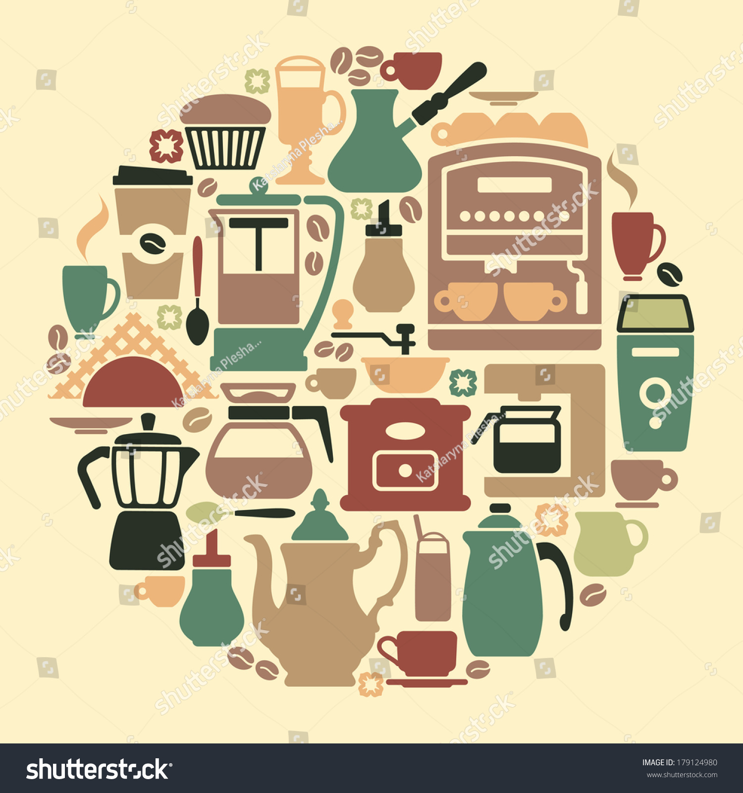 Coffee Symbols Stock Vector (Royalty Free) 179124980