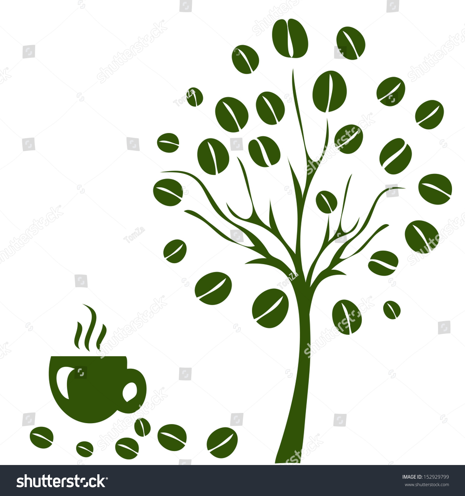 Coffee Tree Coffee Tree Concept Stock Vector (Royalty Free) 152929799 ...