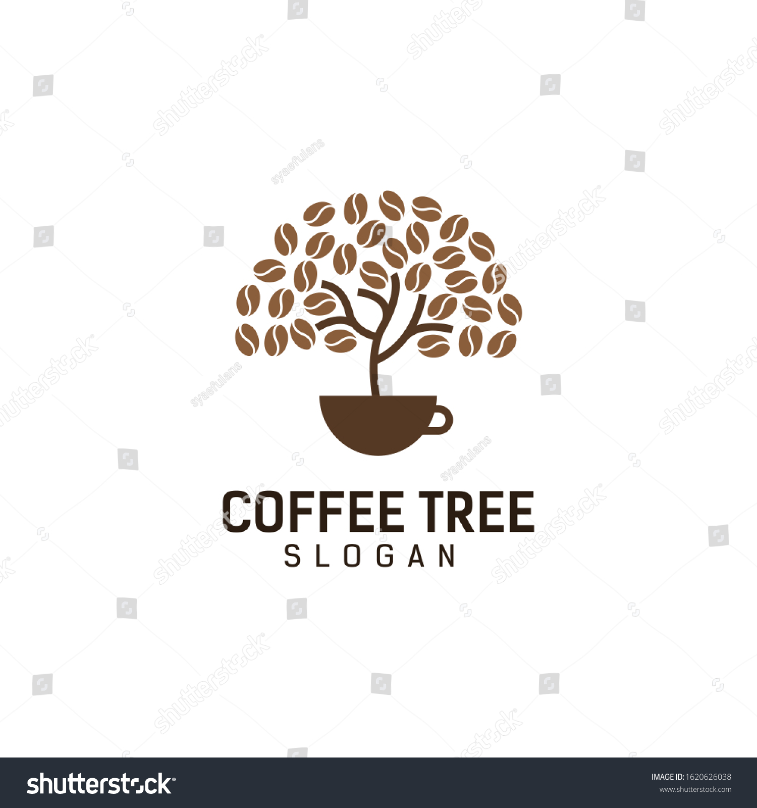 Coffee Tree Logo Design Template Vector Stock Vector (Royalty Free ...
