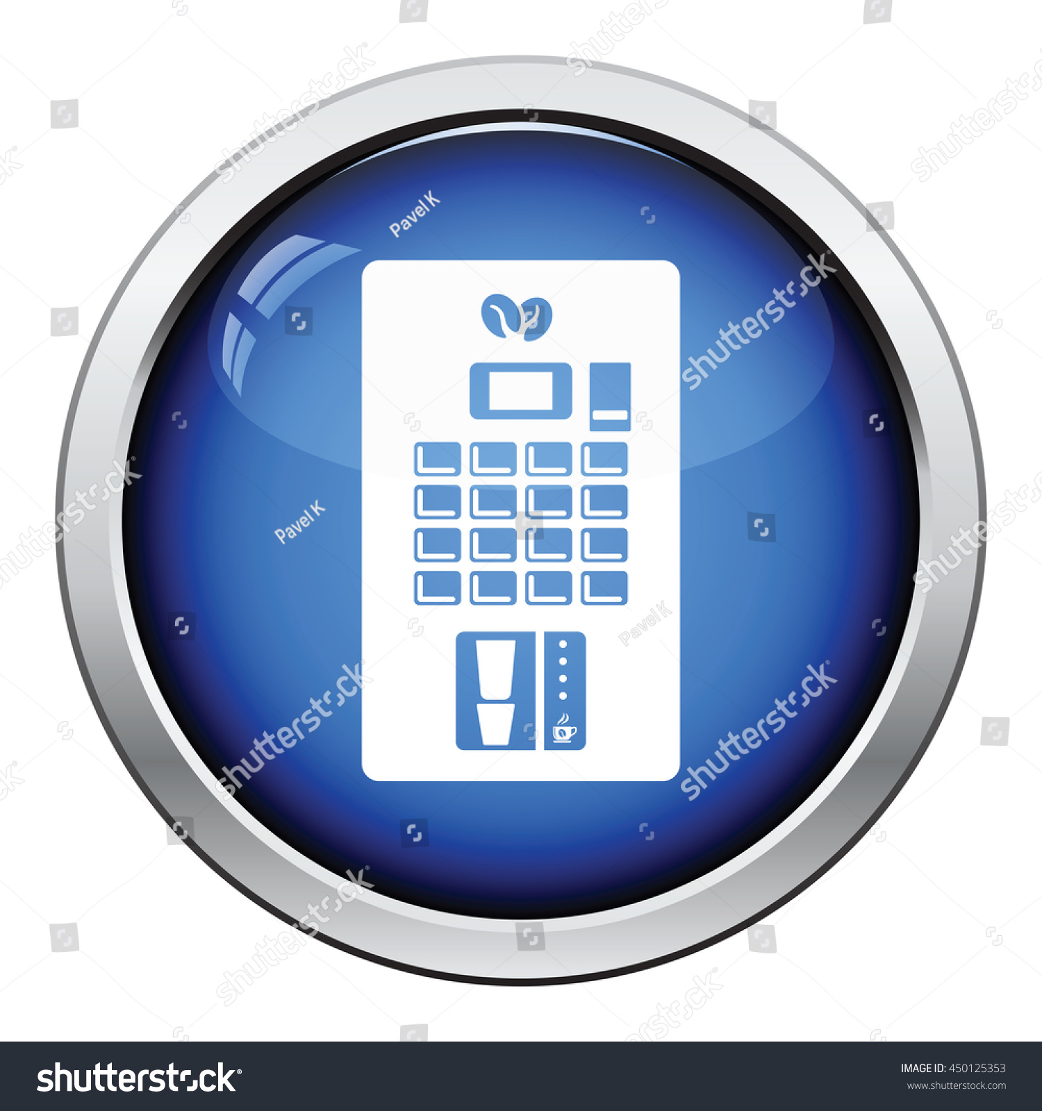 Coffee Vending Machine Icon Glossy Button Stock Vector (Royalty Free ...