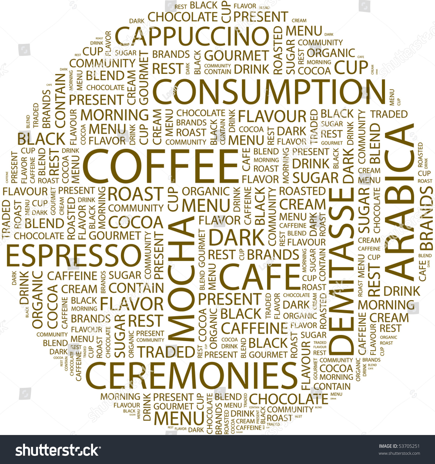 Coffee Word Collage Vector Illustration Stock Vector (Royalty Free ...