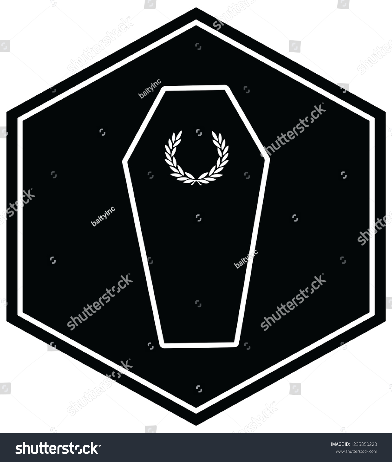 Coffin Logo Simple Stock Vector (Royalty Free) 1235850220