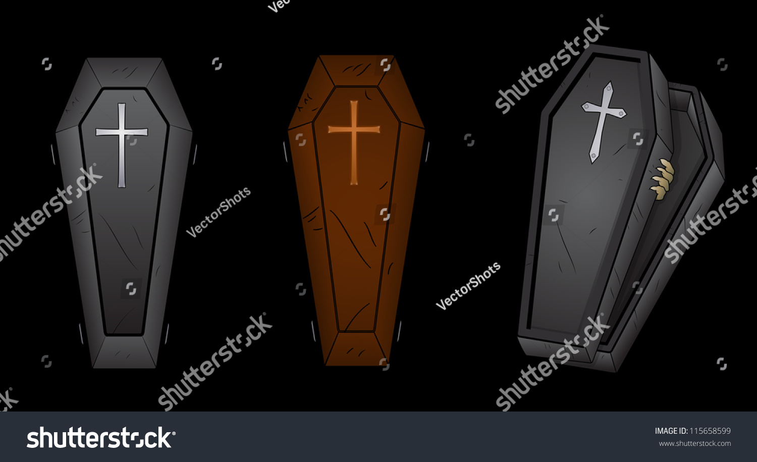 Coffin Vectors Stock Vector 115658599 - Shutterstock