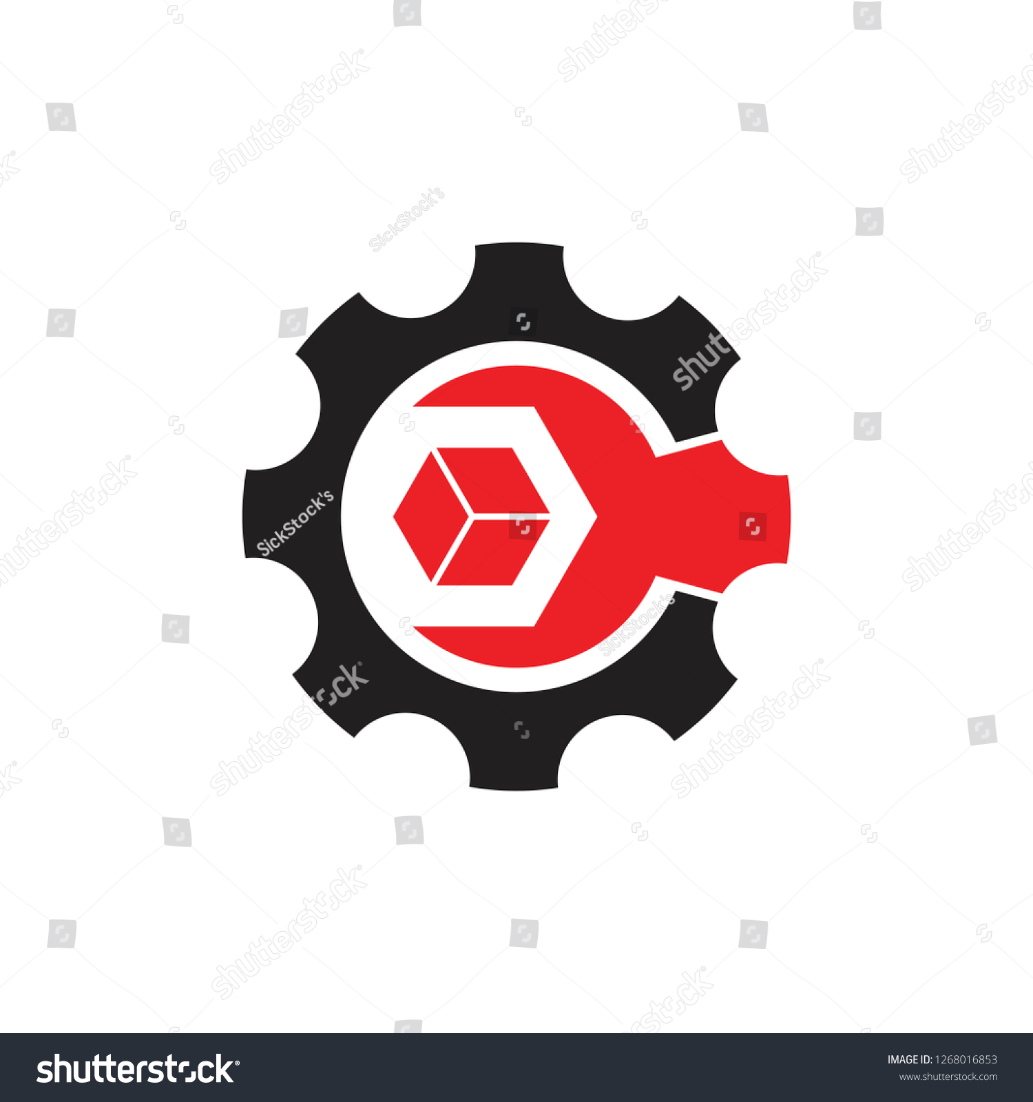 Cog Machine Wrench Symbol Logo Vector Stock Vector (Royalty Free ...