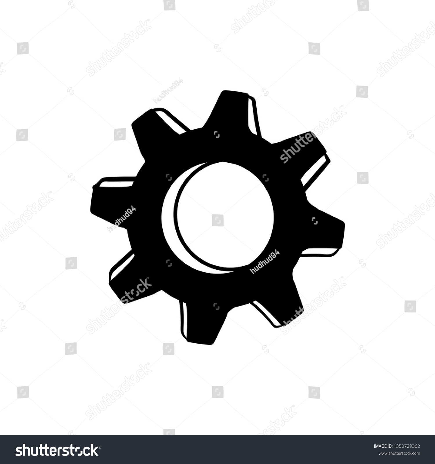 Cog Wheel Simple Doodle Vector Stock Vector (Royalty Free) 1350729362 ...