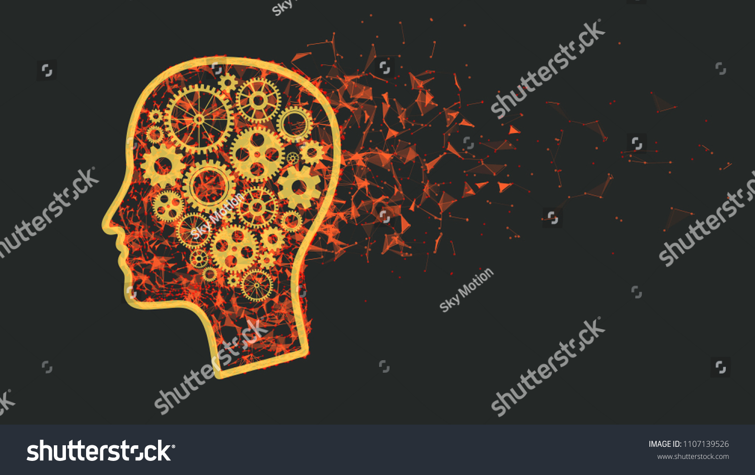 Cog Wheels Forming Brain: vector de stock (libre de regalías ...