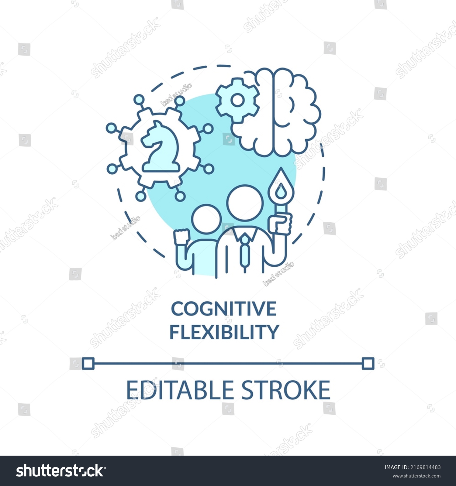 Cognitive Flexibility Turquoise Concept Icon Leader Stock Vector ... Cognitive Flexibility Turquoise Concept Icon Leader Stock Vector ...