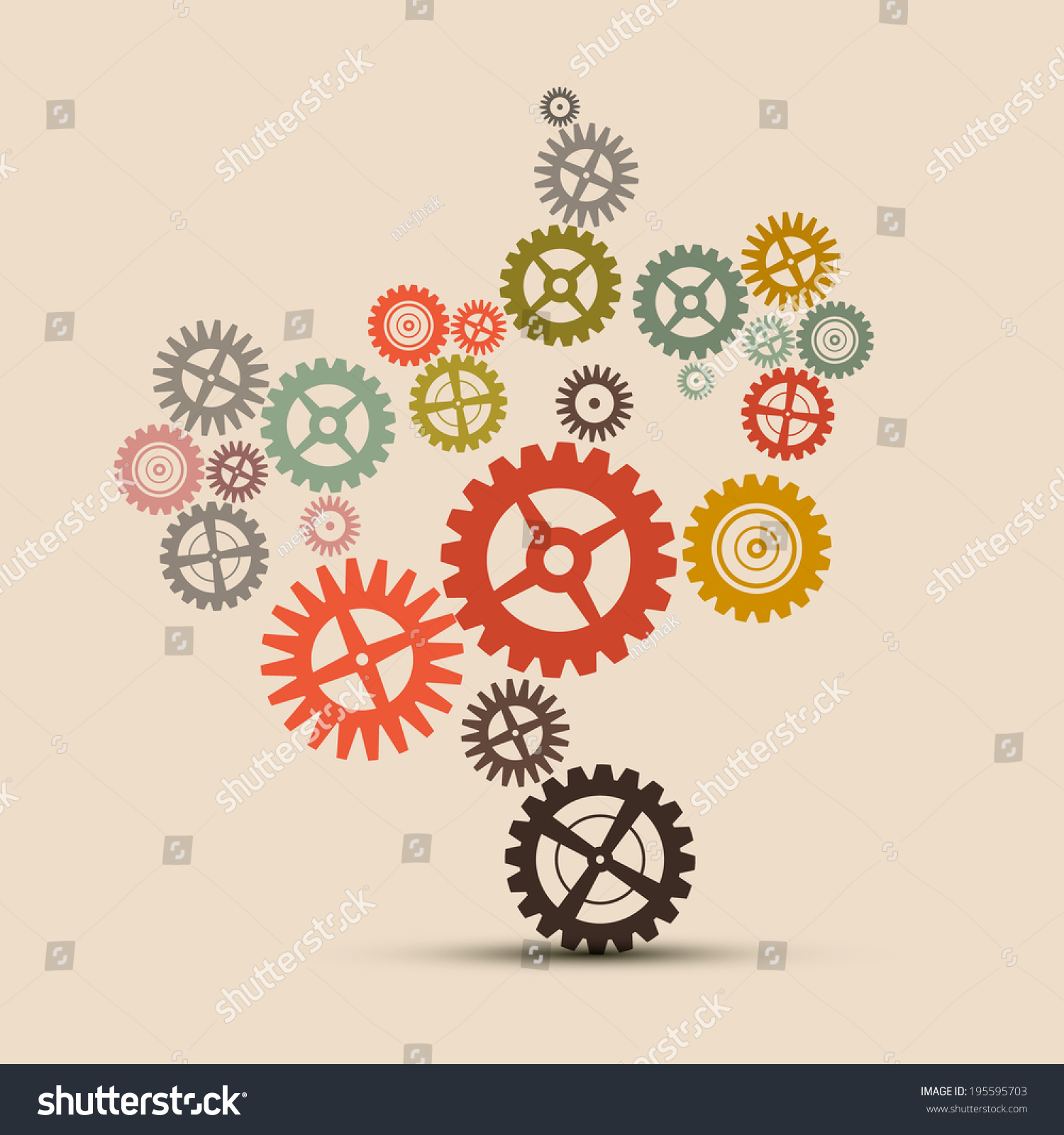 Cogs Gears Vector Retro Illustration: Vector có sẵn (miễn phí bản quyền ...