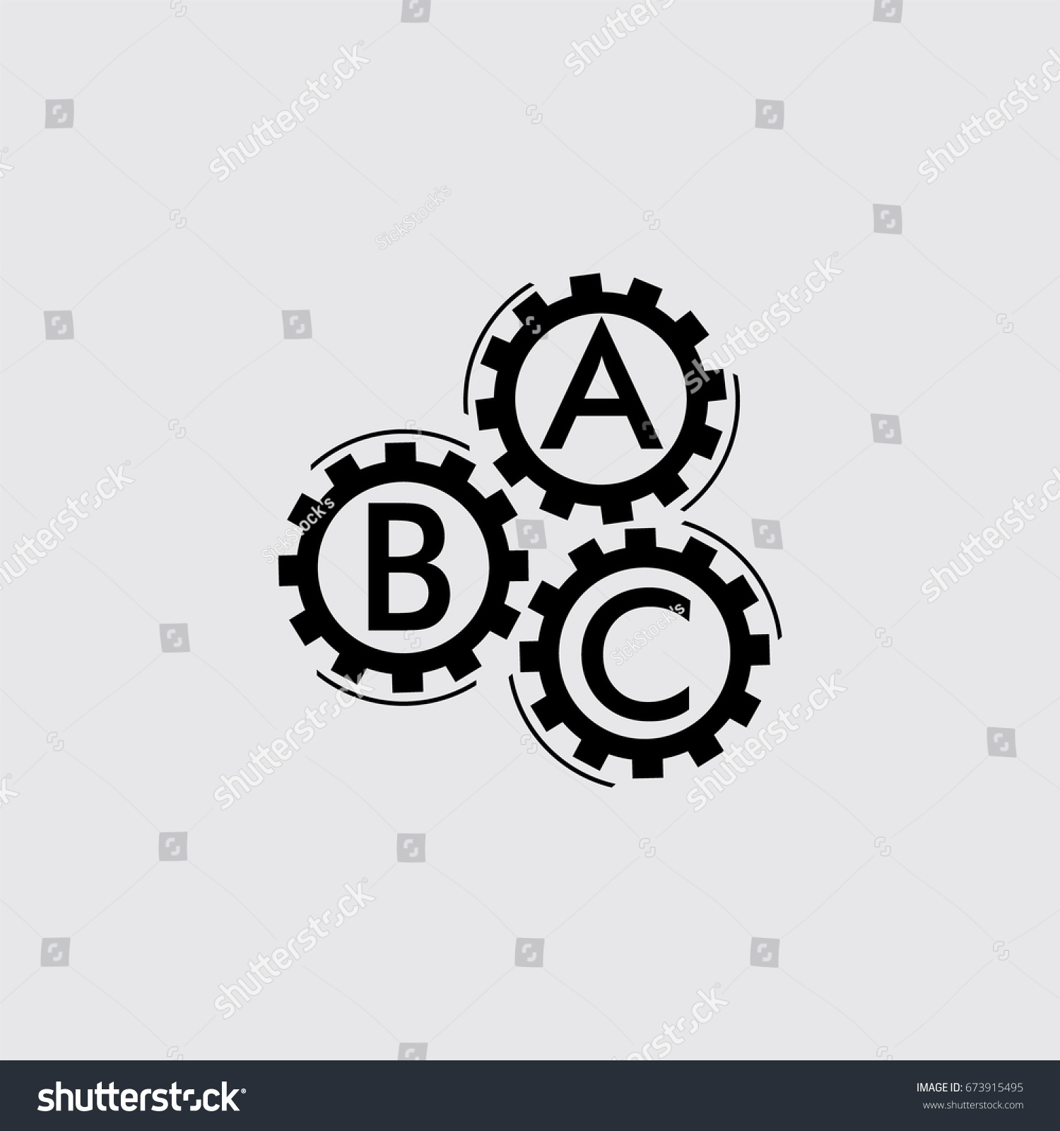 Cogs Letters Abc Symbol Vector: vector de stock (libre de regalías ...
