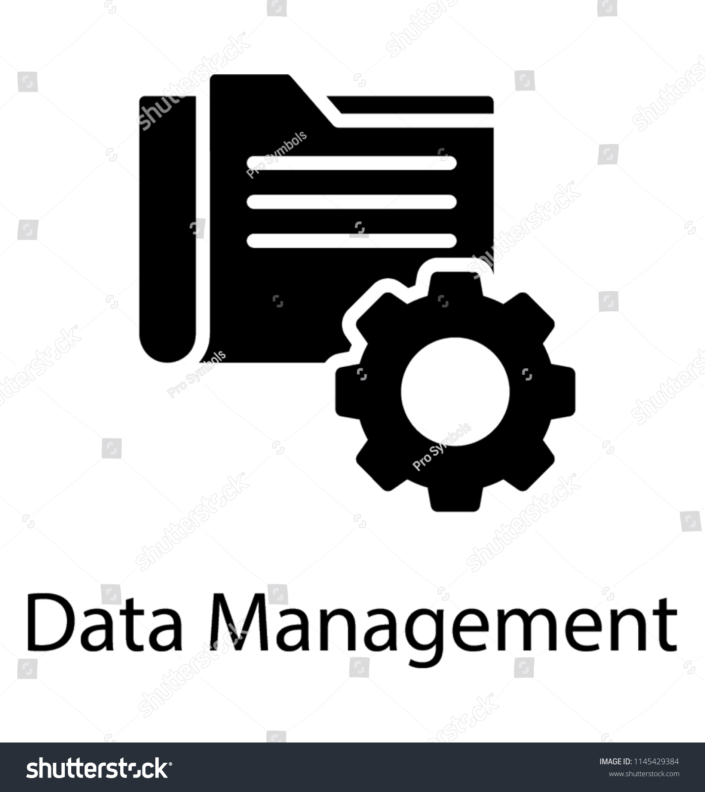 Cogwheel File Folder Together Defining Data Stock Vector (Royalty Free ...
