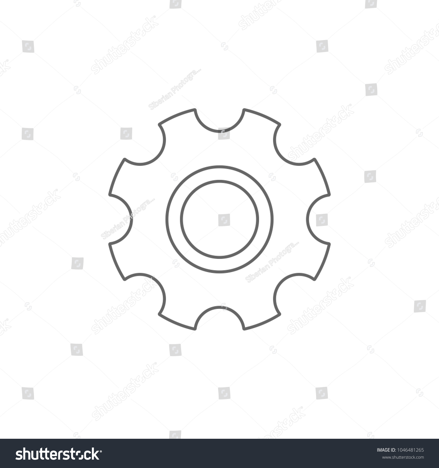 Cogwheel Outline Icon Vector Stock Vector (Royalty Free) 1046481265 ...