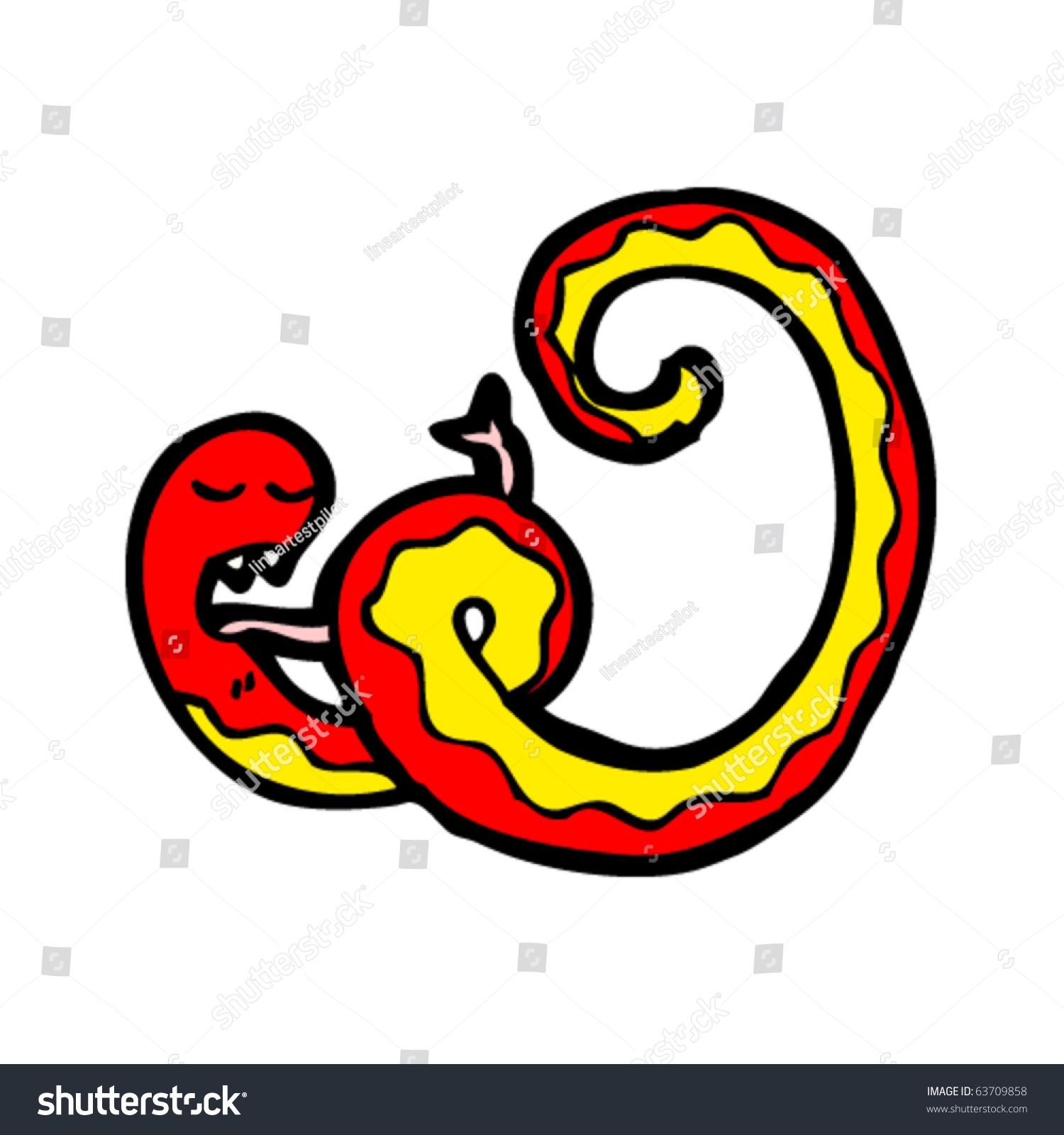 Coiled Snake Cartoon Stock Vector Illustration 63709858 : Shutterstock