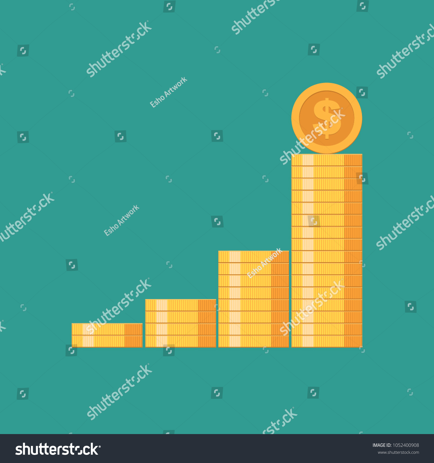 Coin Diagram Vector Design: เวกเตอร์สต็อก (ปลอดค่าลิขสิทธิ์) 1052400908 ...