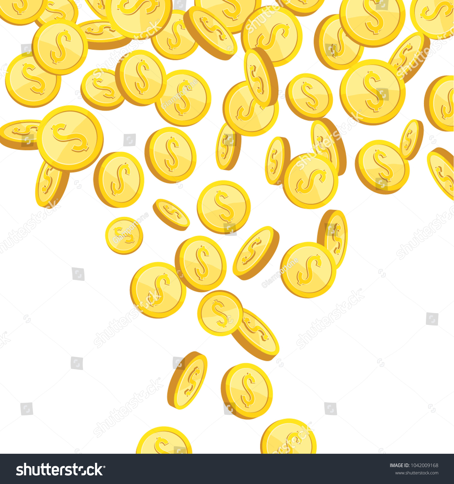 Coin Rain Falling Gold Stock Vector (Royalty Free) 1042009168 ...