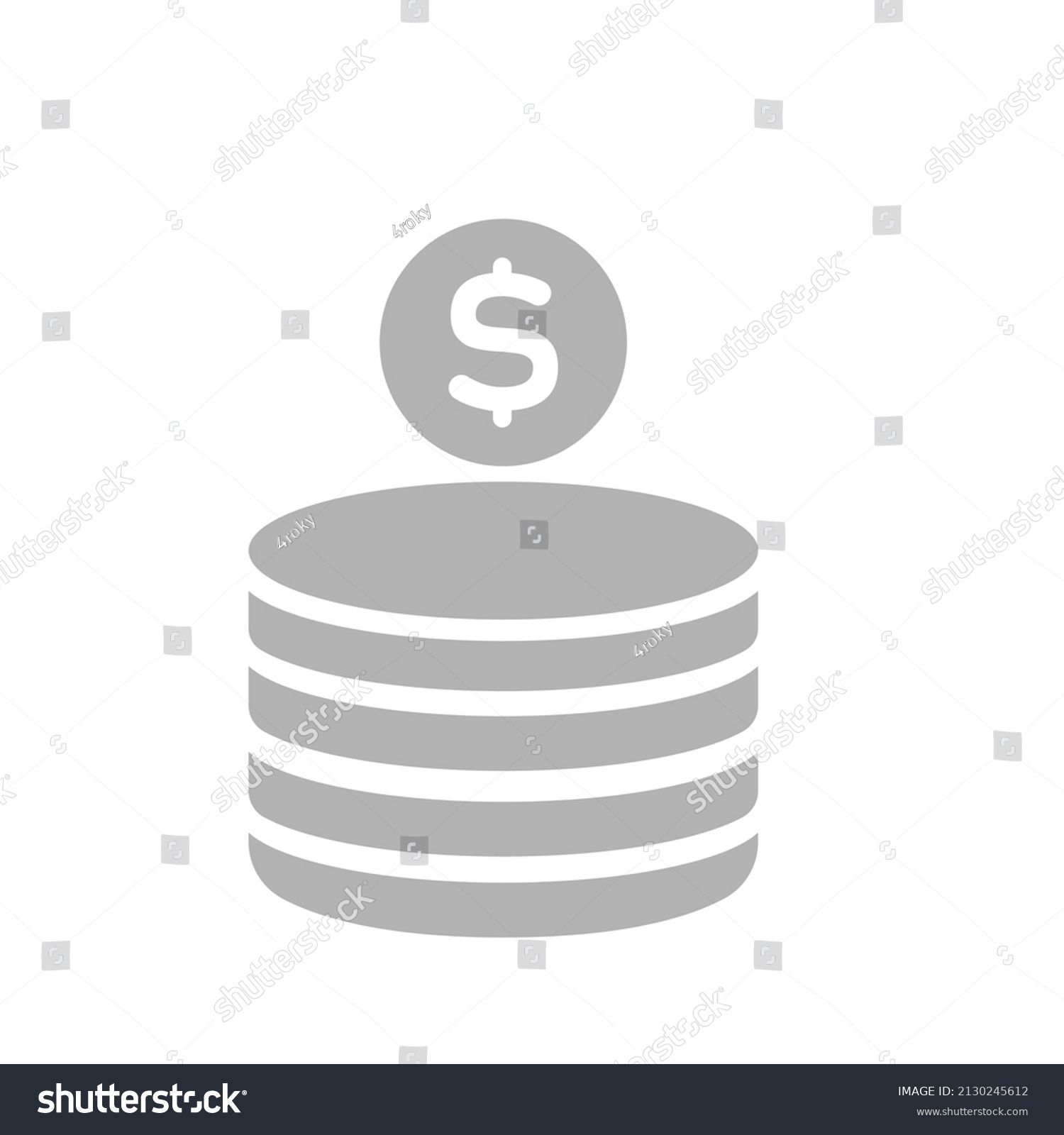 Coin Stack Icon On White Background Stock Vector (Royalty Free ...