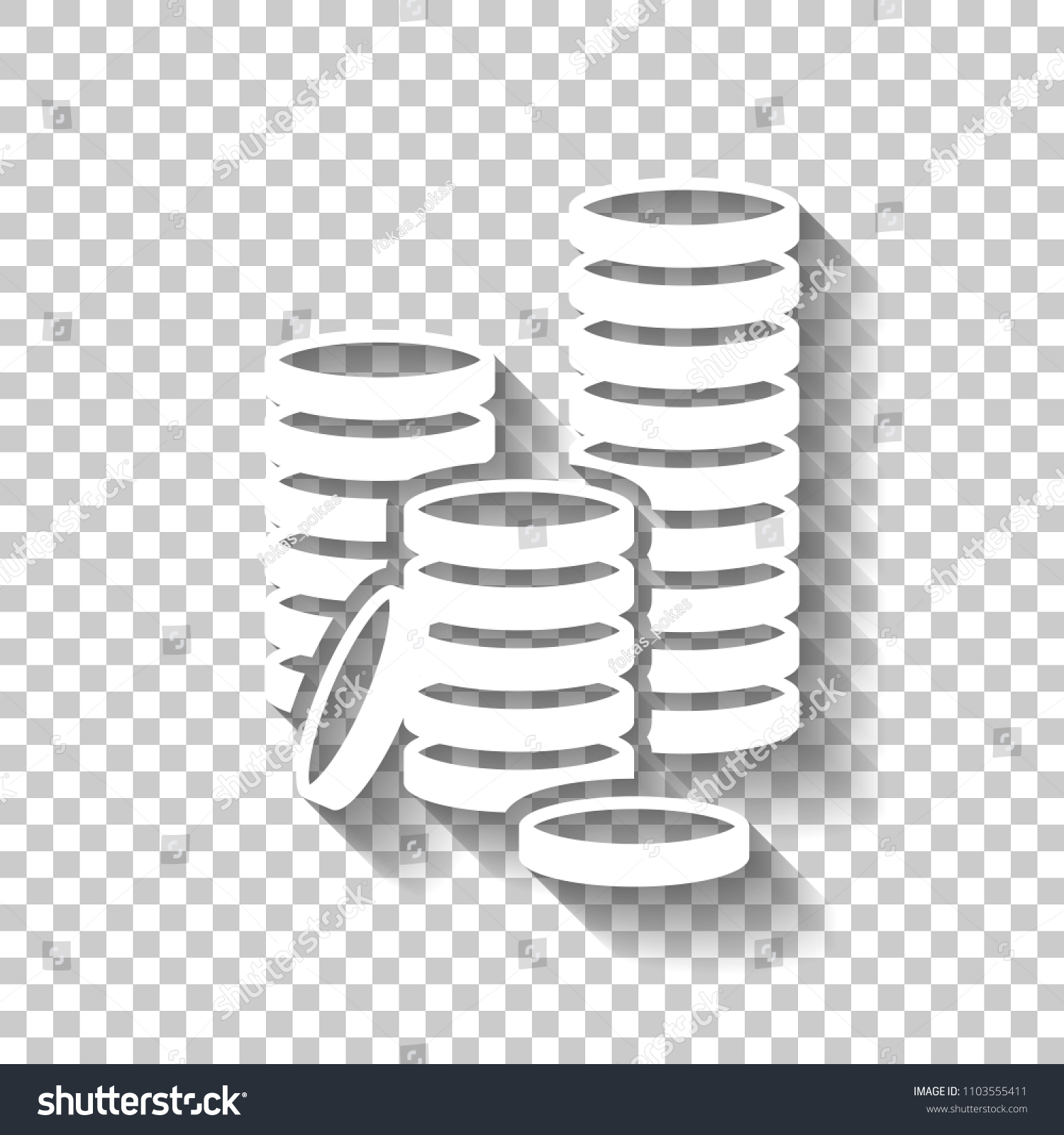Coin Stack Icon White Icon Shadow: เวกเตอร์สต็อก (ปลอดค่าลิขสิทธิ์ ...