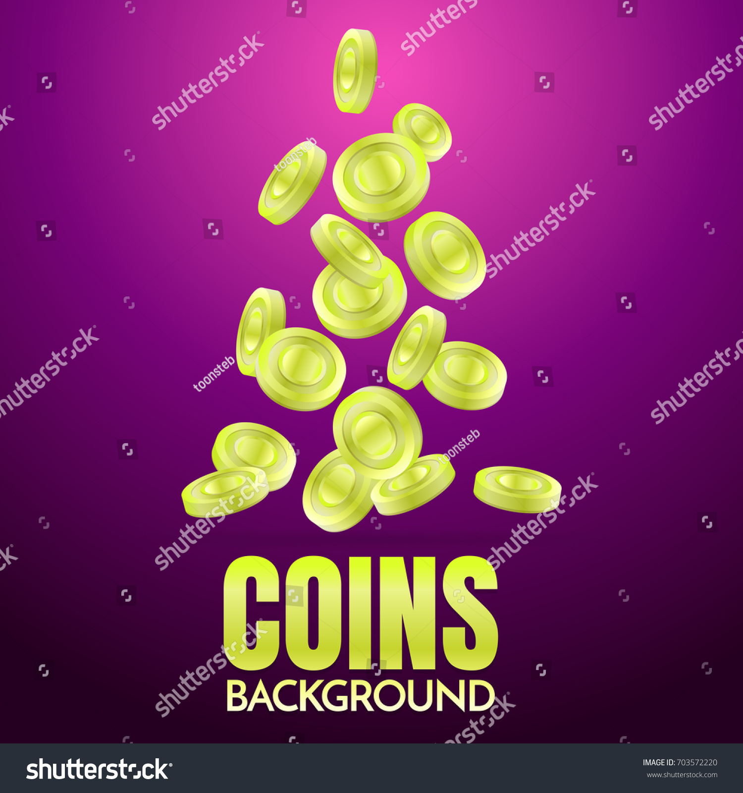 Coins Background Template Vector Banner Poster Stock Vector (Royalty ...