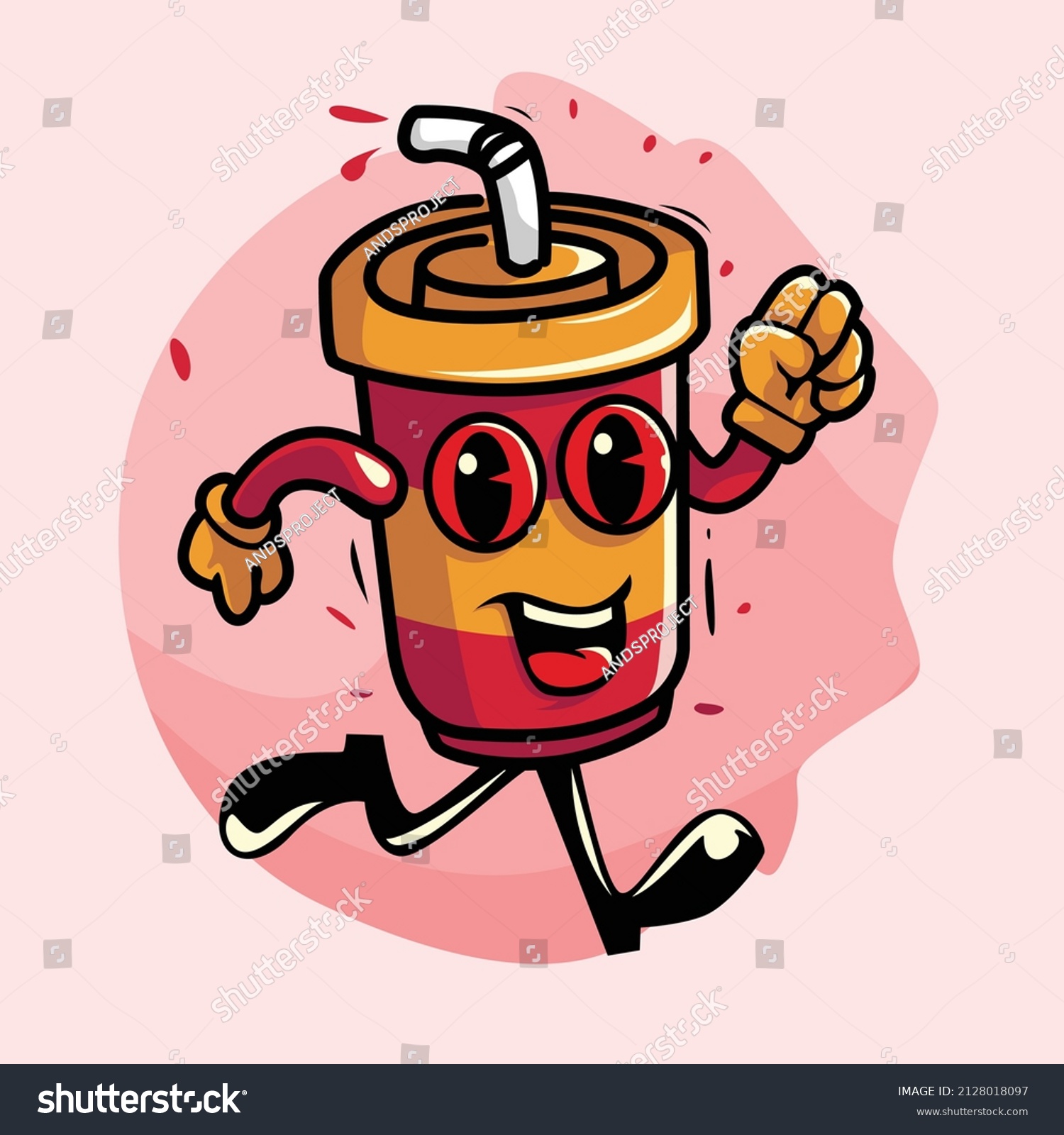 Cola Cartoon Characters Running Stock Vector (Royalty Free) 2128018097 ...