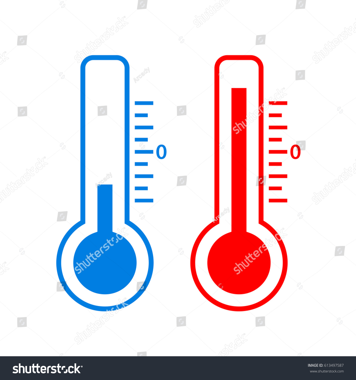 Cold Hot Temperature Vector Icon On Stock Vector (Royalty Free) 613497587