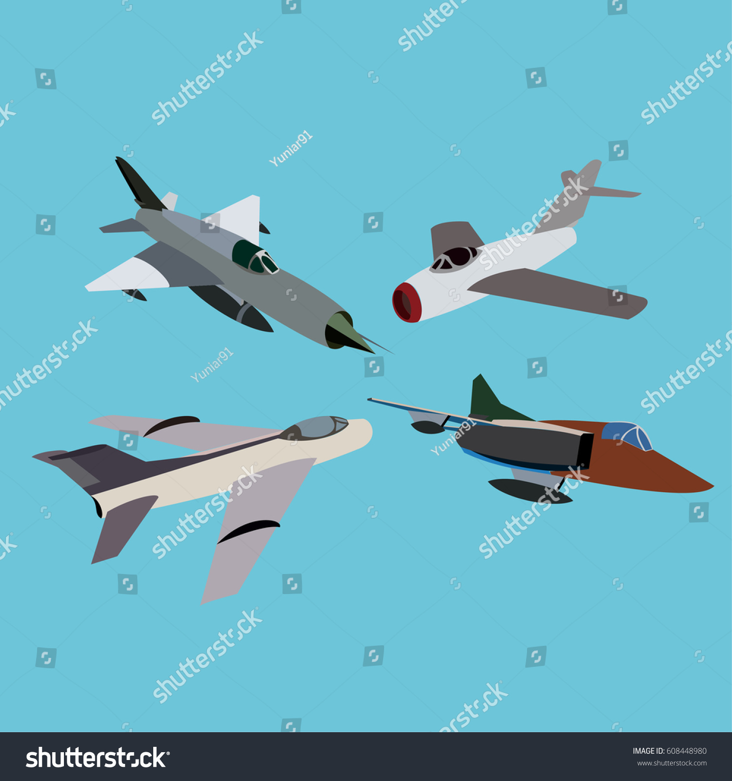 Cold War Soviet Aircraft Stock Vector (Royalty Free) 608448980