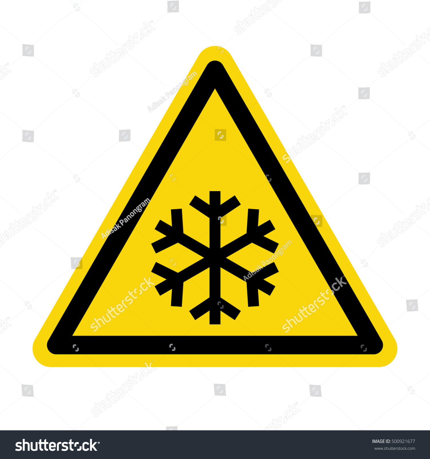 Cold Warning Sign Vector Illustration Stock Vector 500921677 - Shutterstock