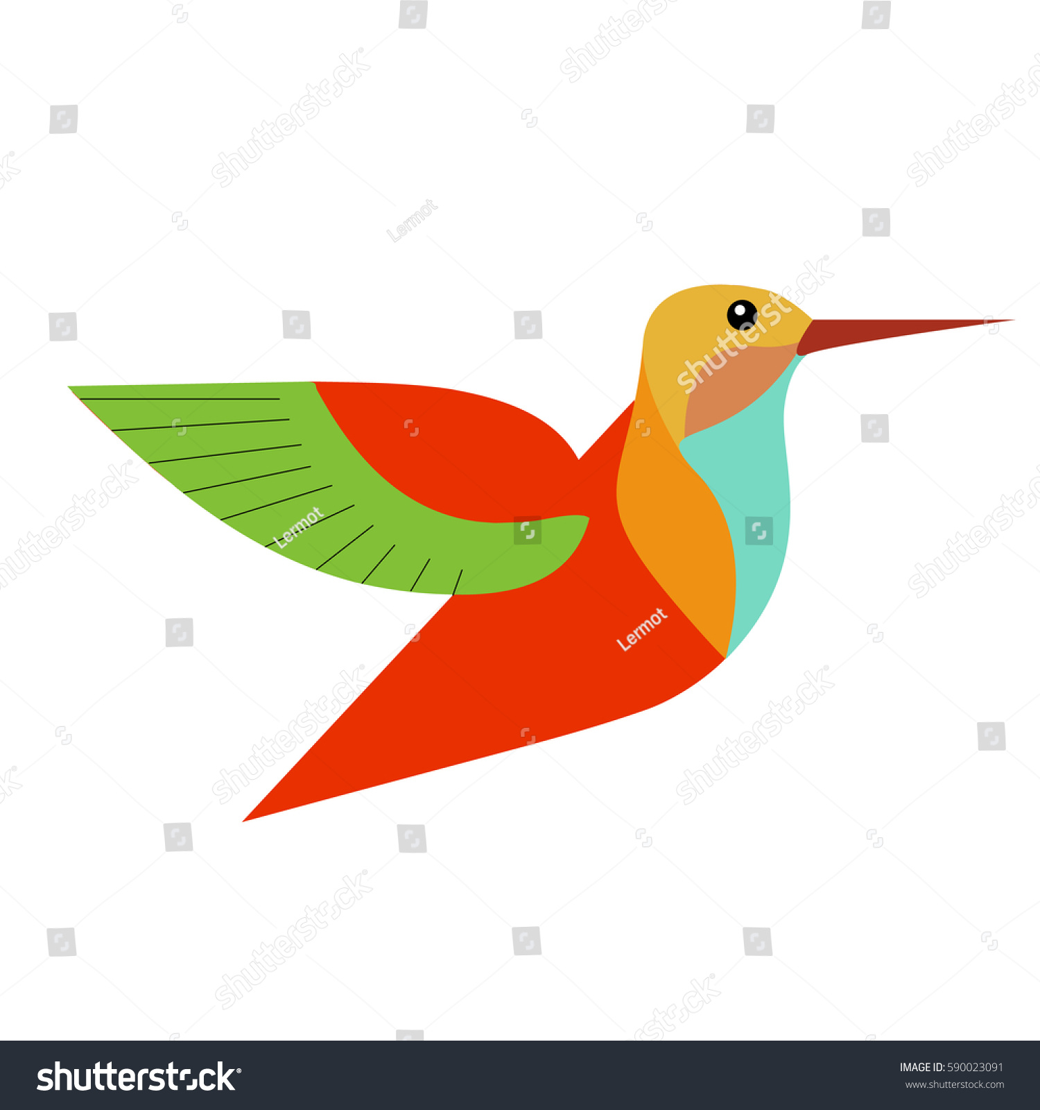 Colibri Poster Illustration Stock Vector (Royalty Free) 590023091