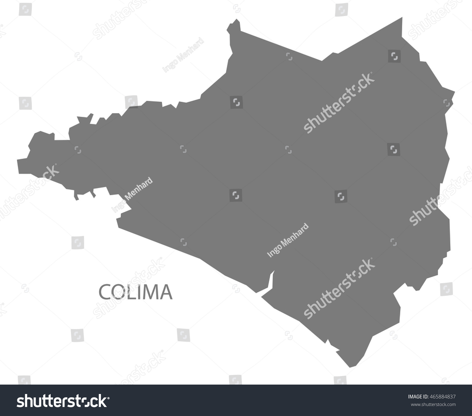 Colima Mexico Map Grey Stock Vector (Royalty Free) 465884837 | Shutterstock
