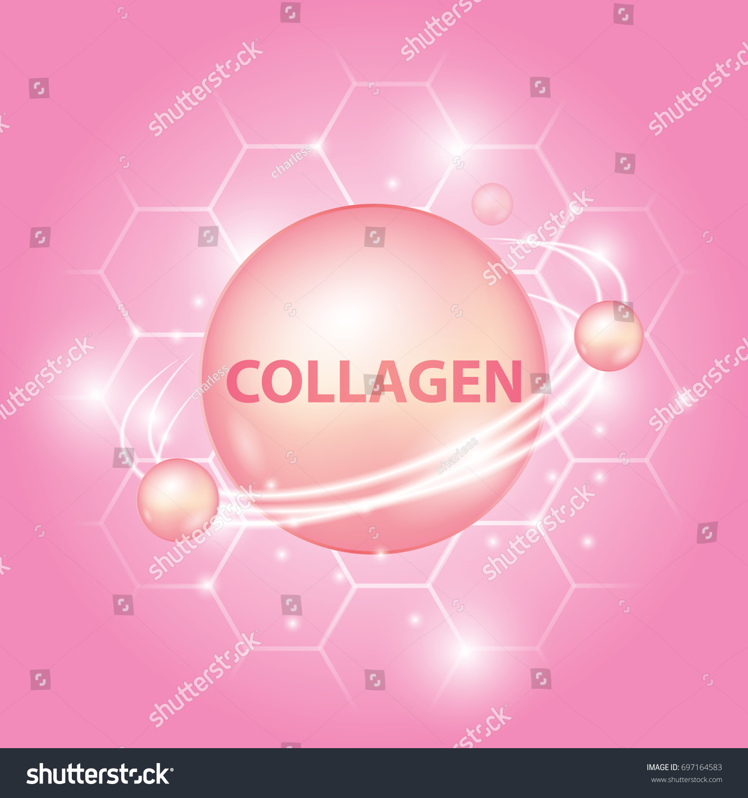 Collagen On Pink Background Vector Illustration Stock Vector (Royalty ...