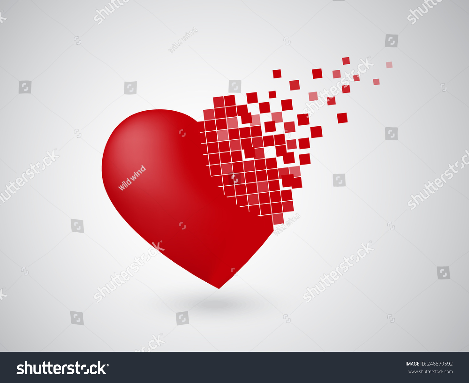 Collapsing Digital Heart Stock Vector (Royalty Free) 246879592
