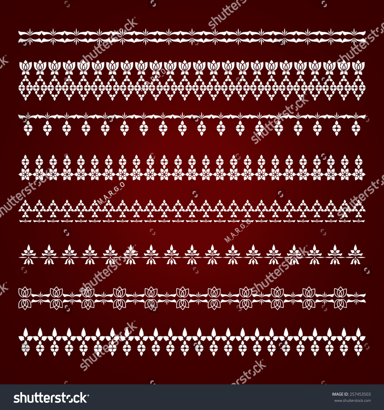 Collection Borders Decor Vector Illustration Stock Vector (Royalty Free ...