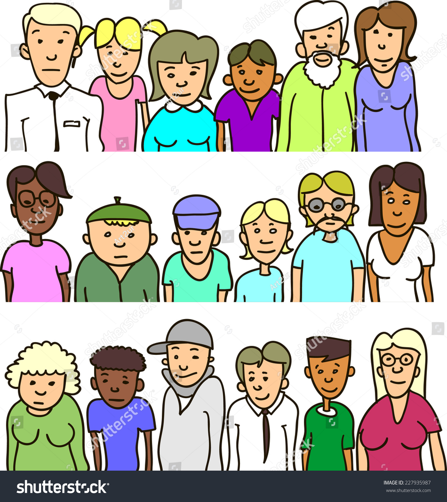 Collection Cartoon People Stock Vector (Royalty Free) 227935987