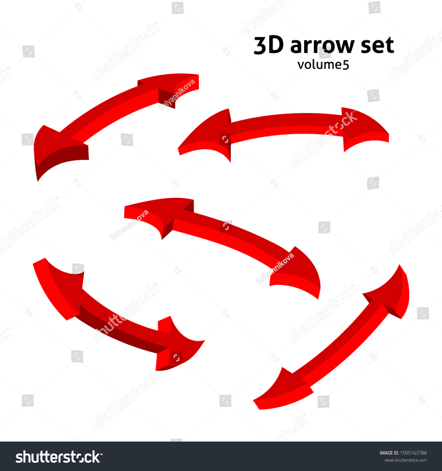 Collection 3d Red Arrows Isolated On Stock Vector (Royalty Free ...