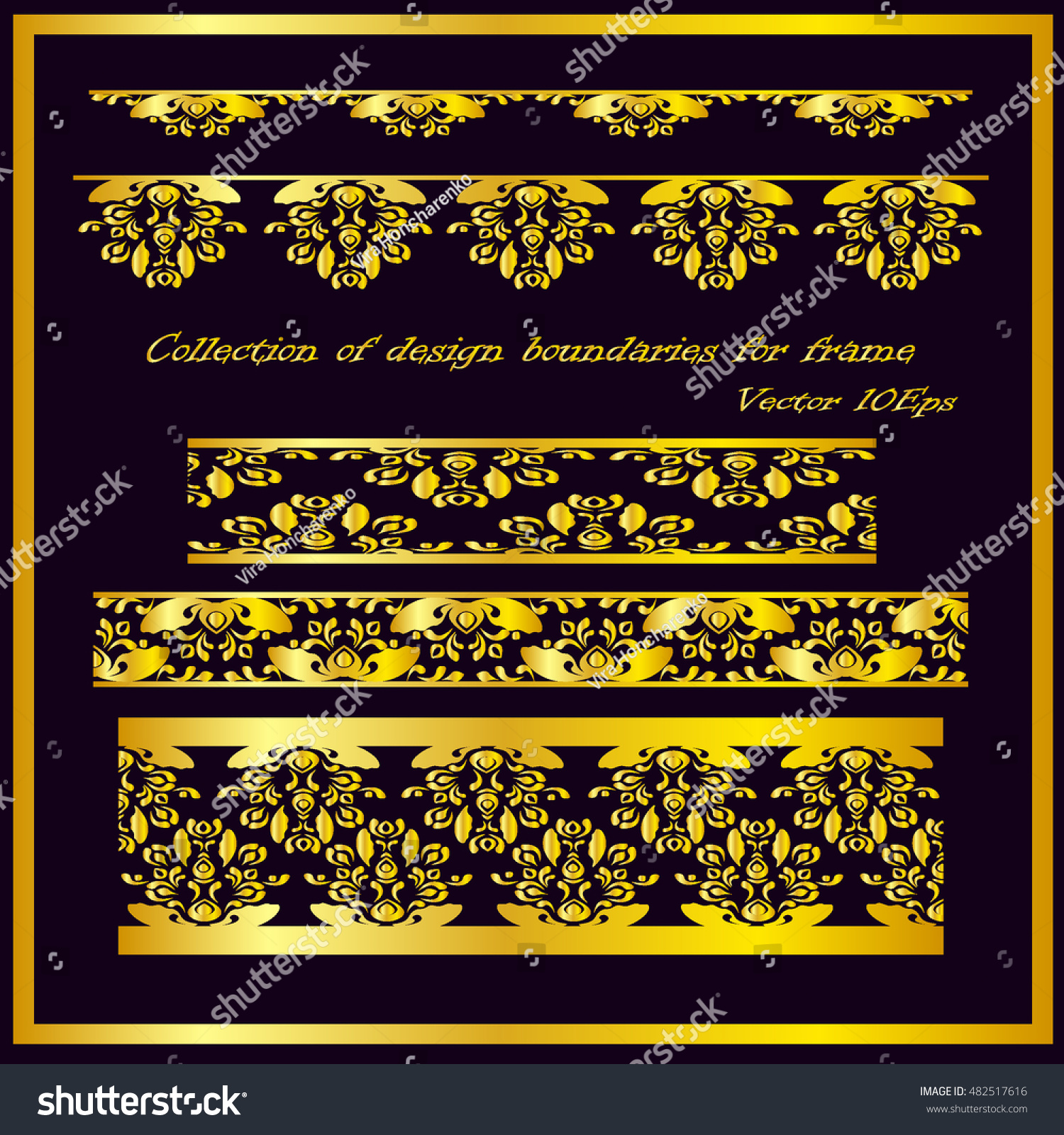 Collection Design Boundaries Frame Vector Illustration Stok Vektör ...