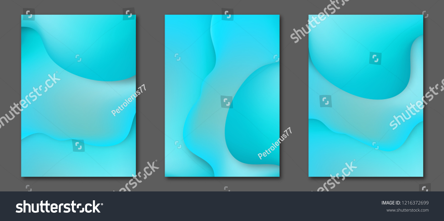 Collection Fluid Blue A4 Size Vector Stock Vector (Royalty Free ...
