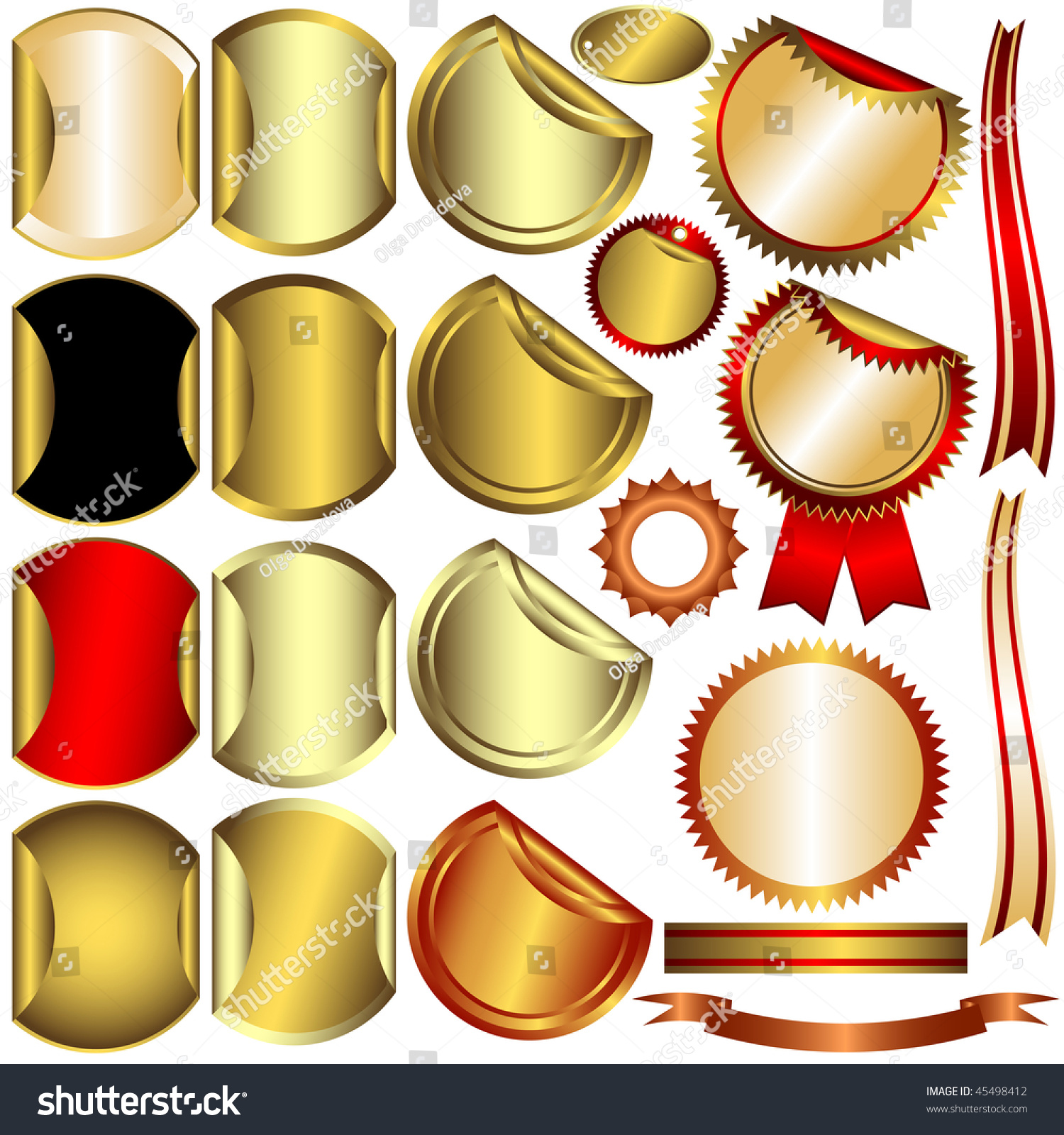 Collection Gold Silver Bronze Awards Vector Stock Vector (Royalty Free ...